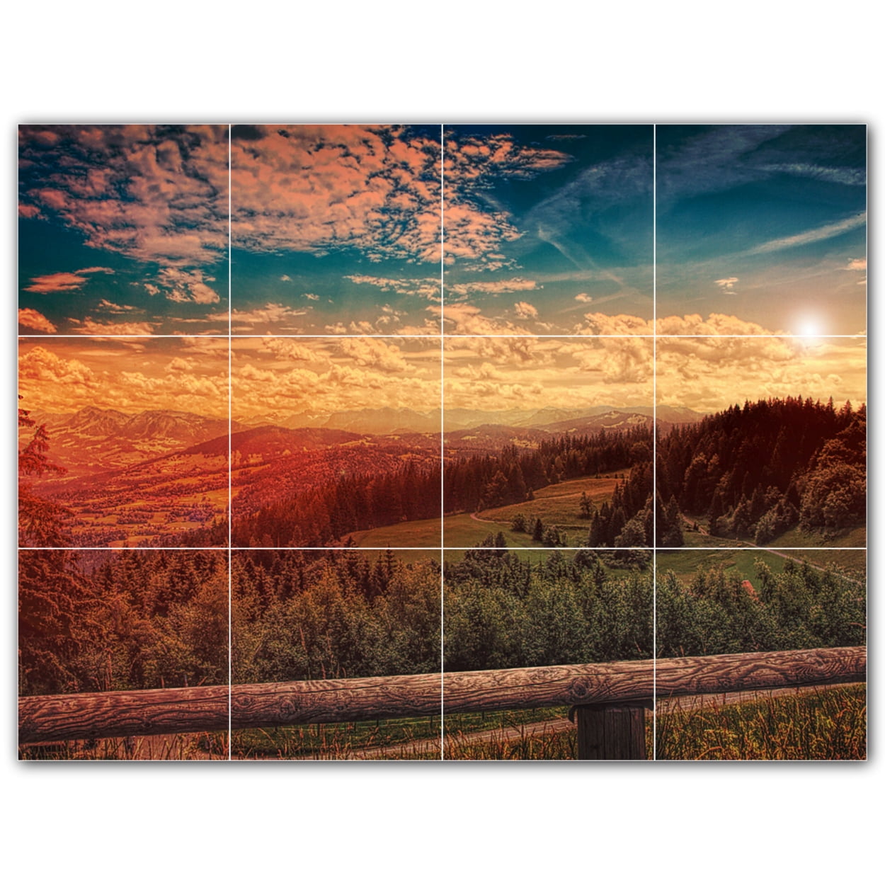 Picture-Tiles.com: Sunset Ceramic Tile Wall Mural WAL500984-43M. 24"W x ...