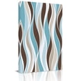 Abstract Stripes Canvas Wall Art for Living Room, Geometric Taupe Blue ...