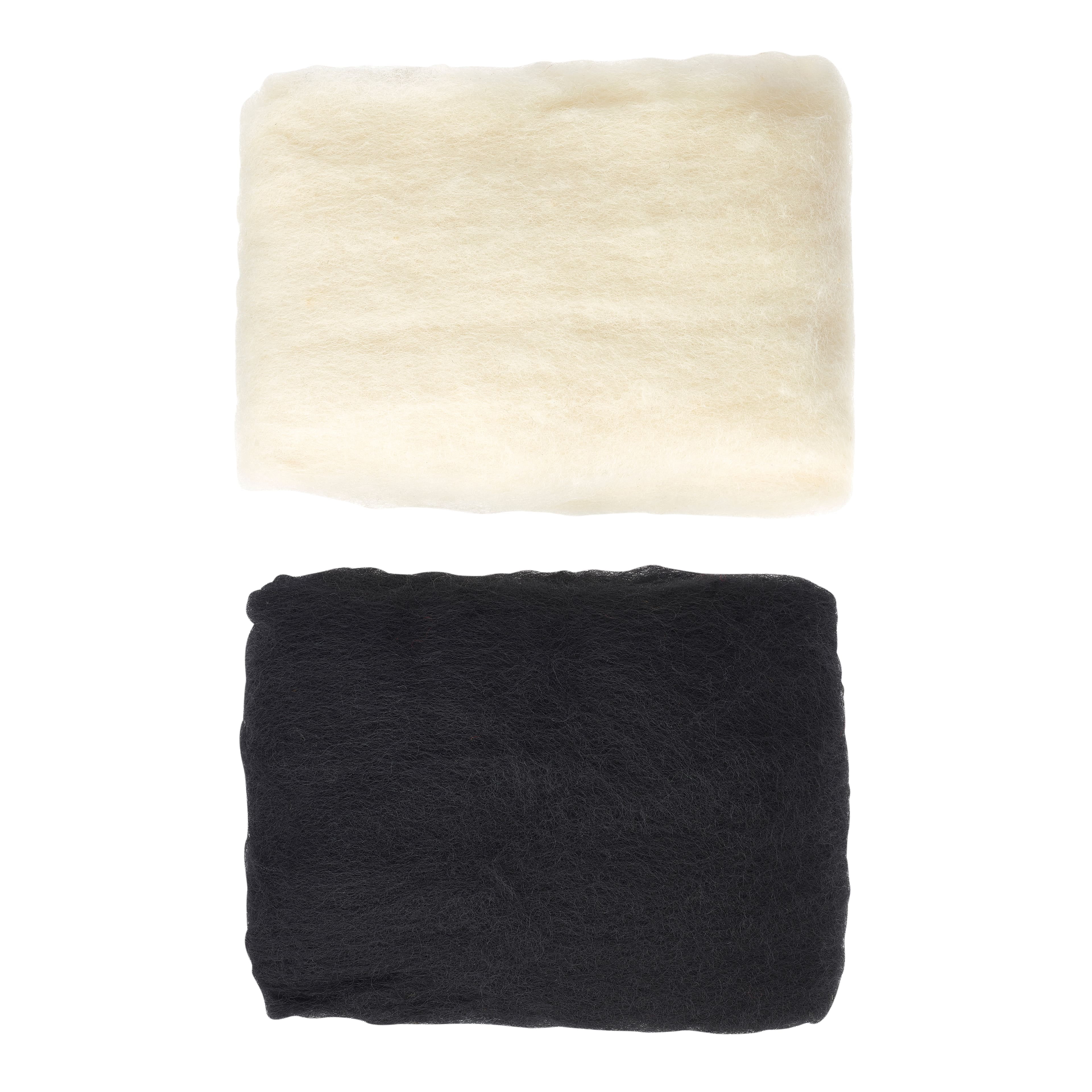 Dimensions® Needle Felting, Bulk White & Black Wool Roving - Walmart.com