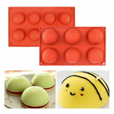 Semicircle Silicone Mold Set of 2 -Half Circle Baking Tray for Teacake ...