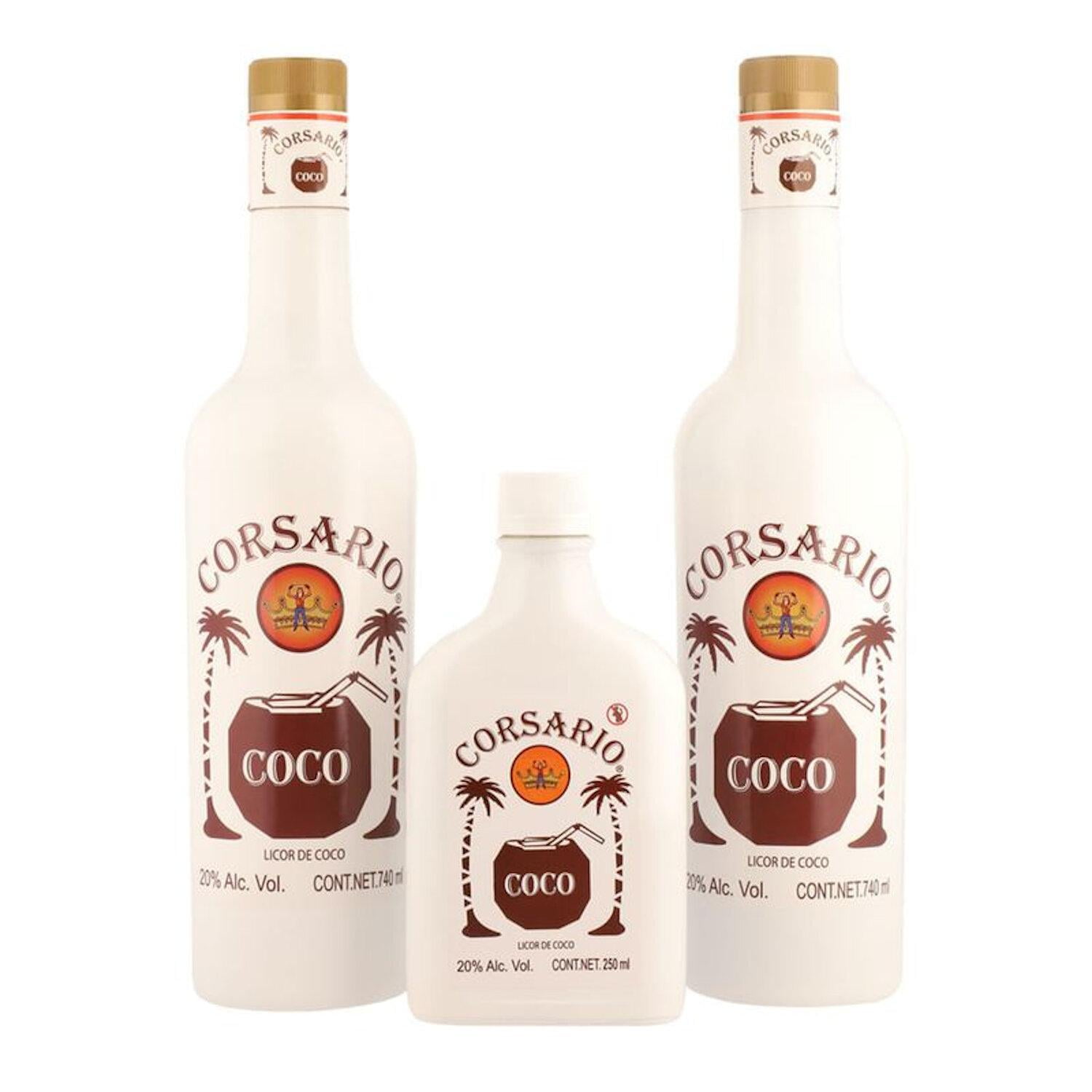 Pack de 4 Licor Corsario Coco Duo 740 ml C/Anforita 250 ml Corsario ...