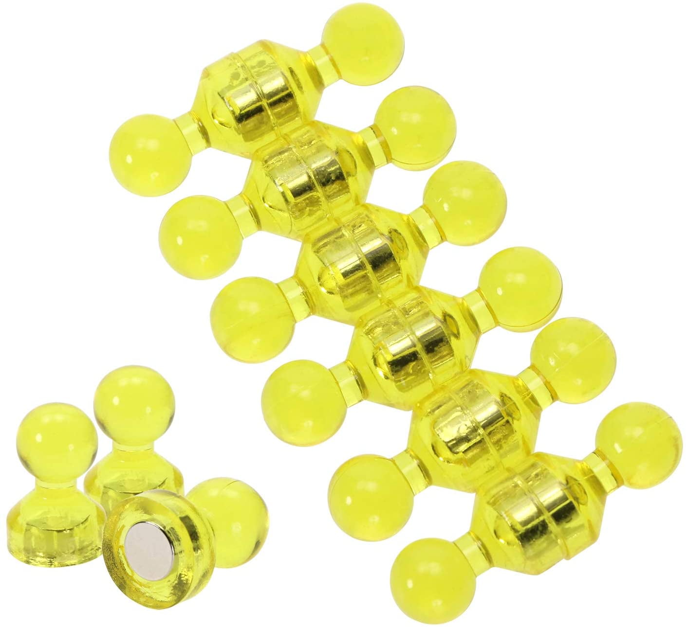 15 Pack Acrylic Refrigerator Magnets for Whiteboards Fridge Push Pin ...