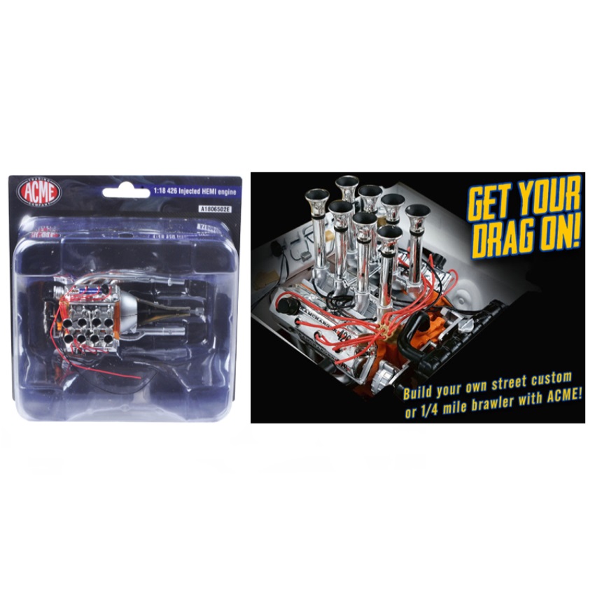 Fuel Injected 426 Hemi Engine and Transmission Replica 1/18 by Acme ...