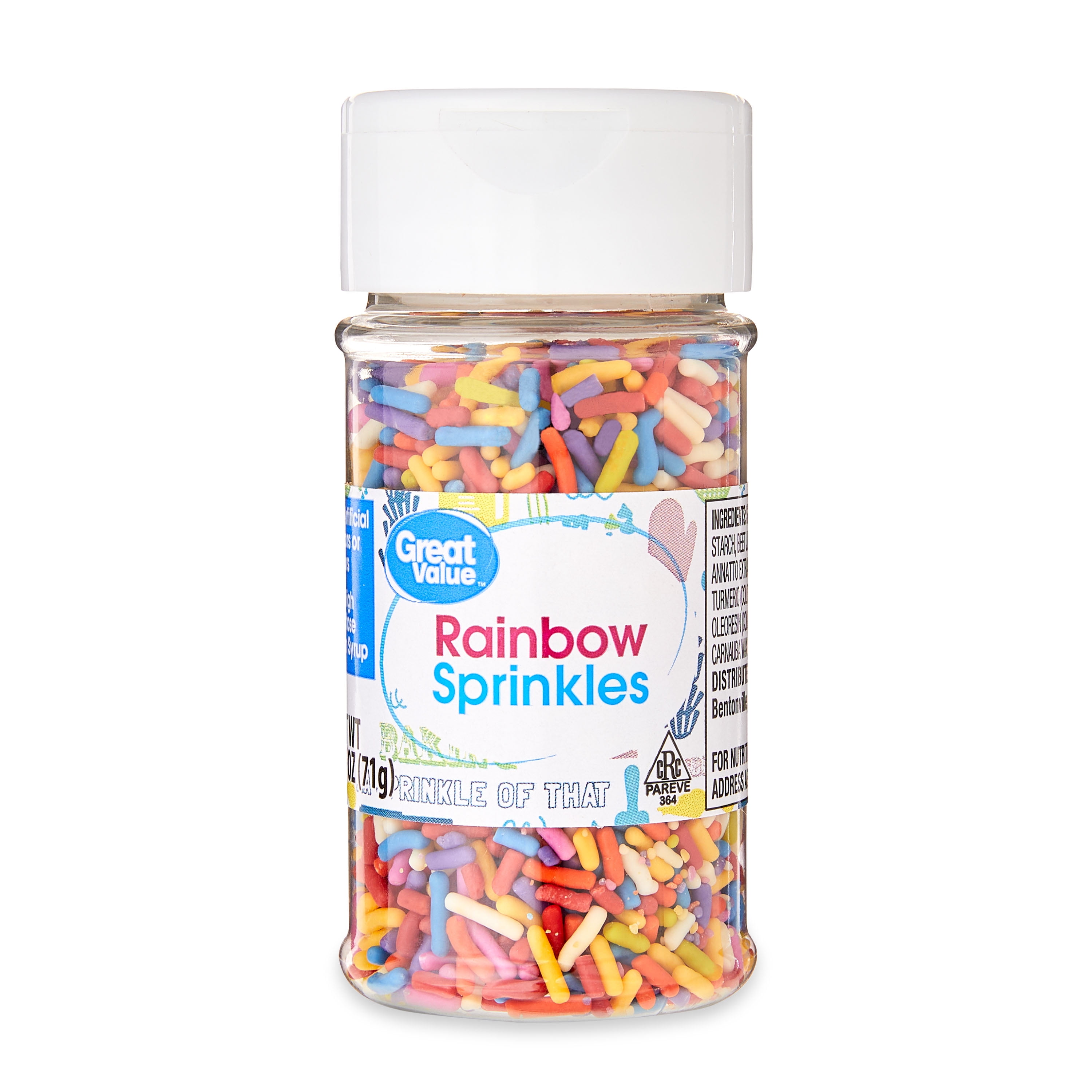 Great Value Natural Rainbow Sprinkles, 2.5 oz - Walmart.com