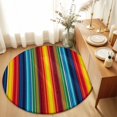 Boho Ethnic Mexican Stripes Round Rug 5ft Native Colorful American ...