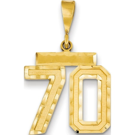 14k Yellow Gold Medium Diamond-cut Number 70 Pendant / Charm | Walmart ...