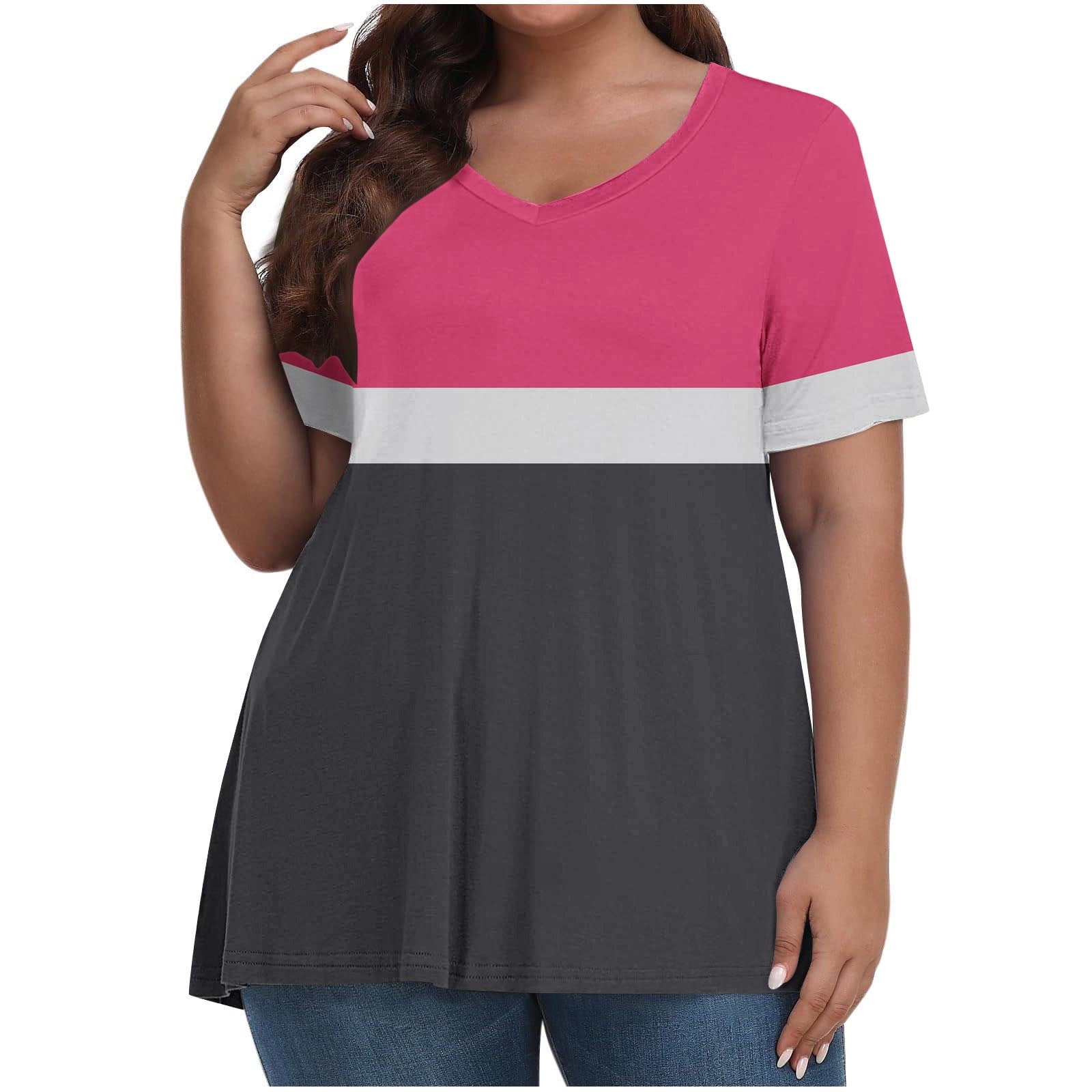 Click here for Timegard Plus Size Top For Women Summer V Neck Dro... prices
