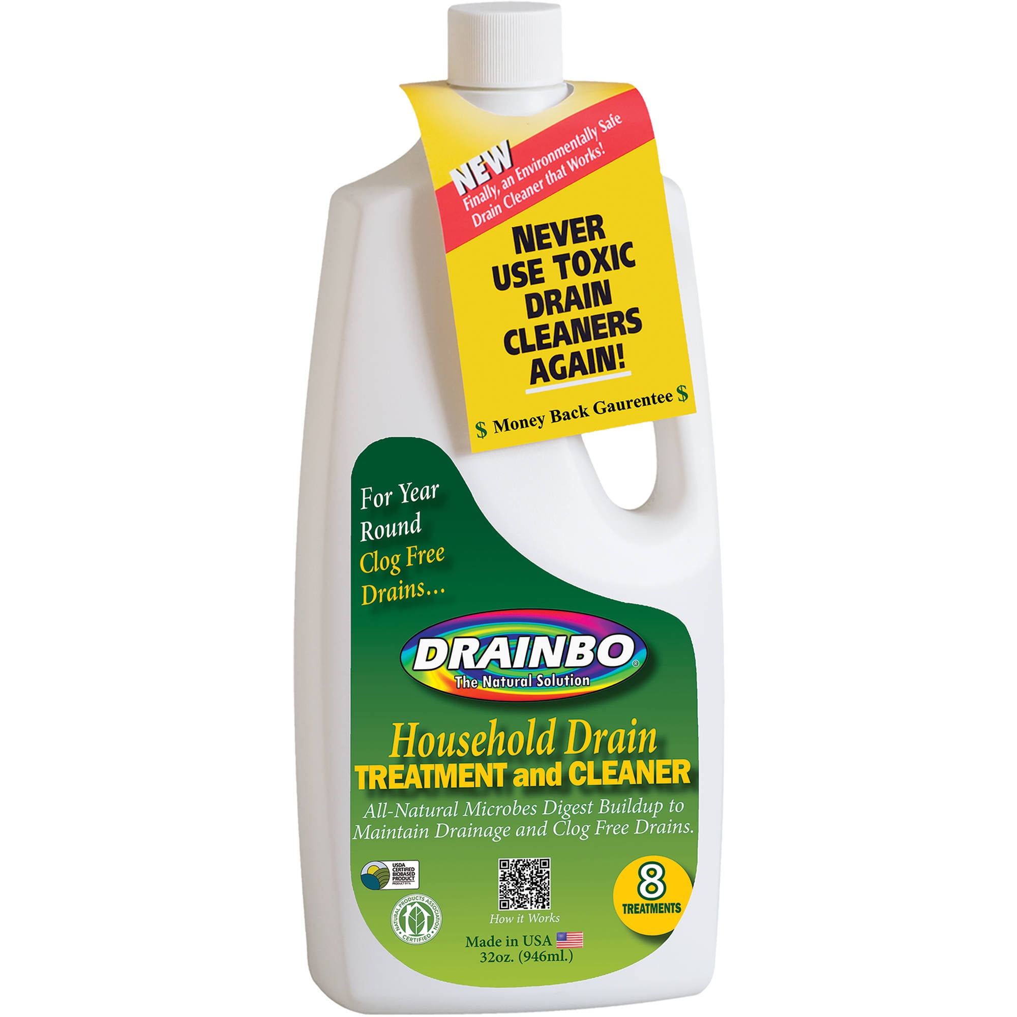 Drainbo All Natural Drain Treatment And Cleaner 32 Oz