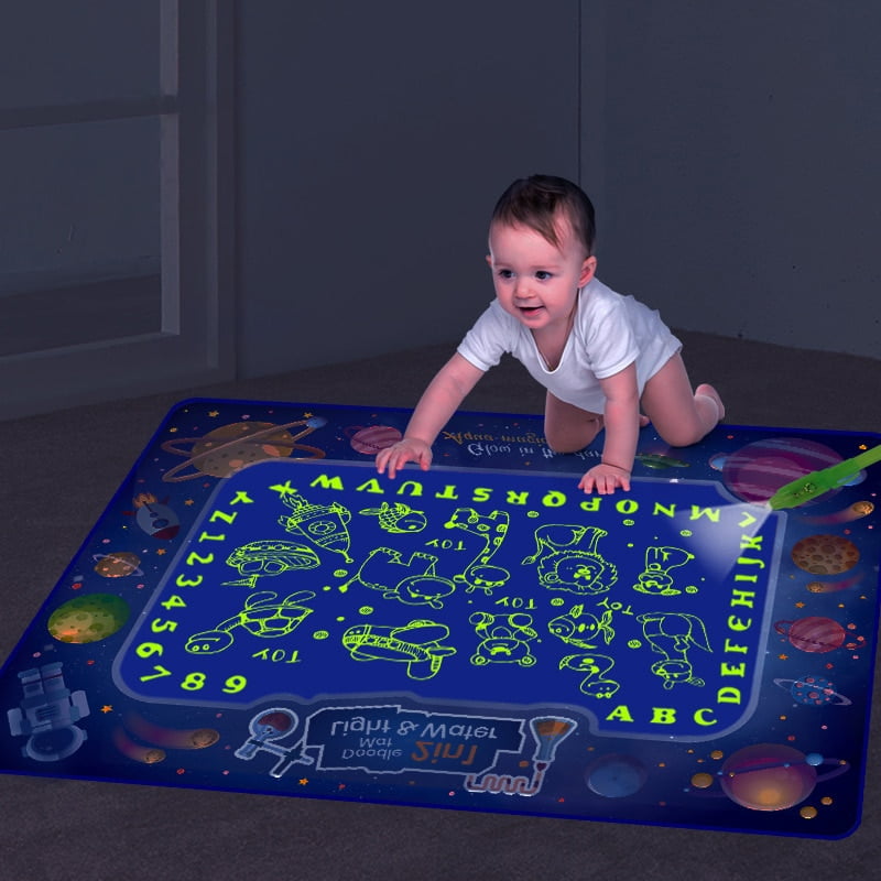 Baby Magic Water Mat Toy Drawing Luminous Pen Kids Coloring Painting Tools Pen Dinosaur Space ...