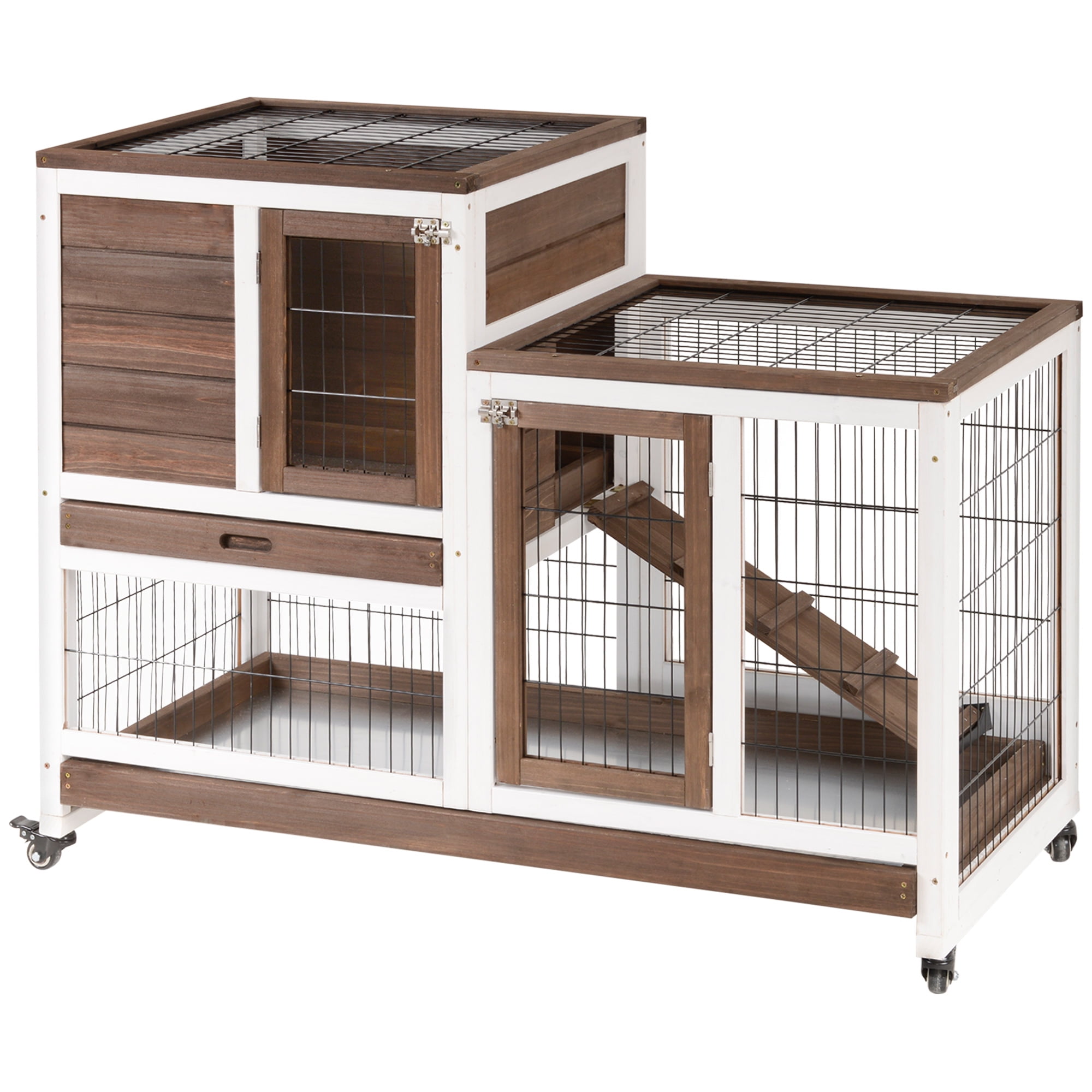 Click here for Pawhut Rabbit Hutch  Indoor Bunny Cage With Wheels... prices