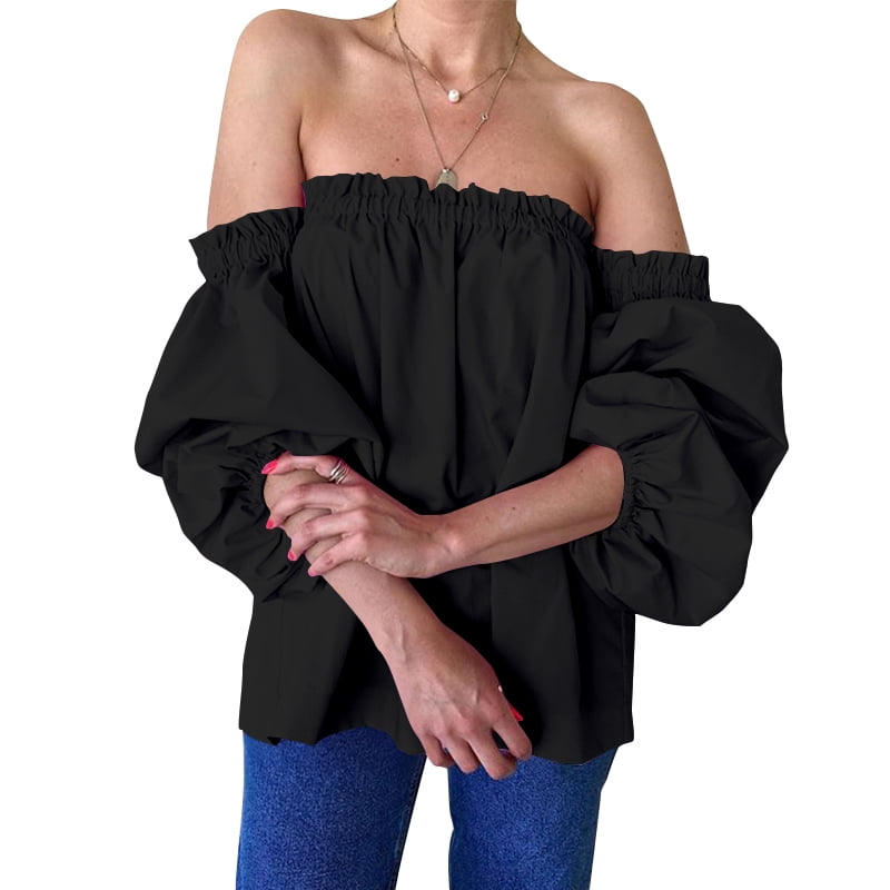 Celmia Women's Ladies Off Shoulder Boob Tube Tank Tops Frill Shirt ...