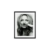 Kate Moss Fashion Mustache poster - Walmart.com