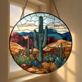 Cactus Scene Glass Style Ornament – Round Ceramic Desert Decor ...