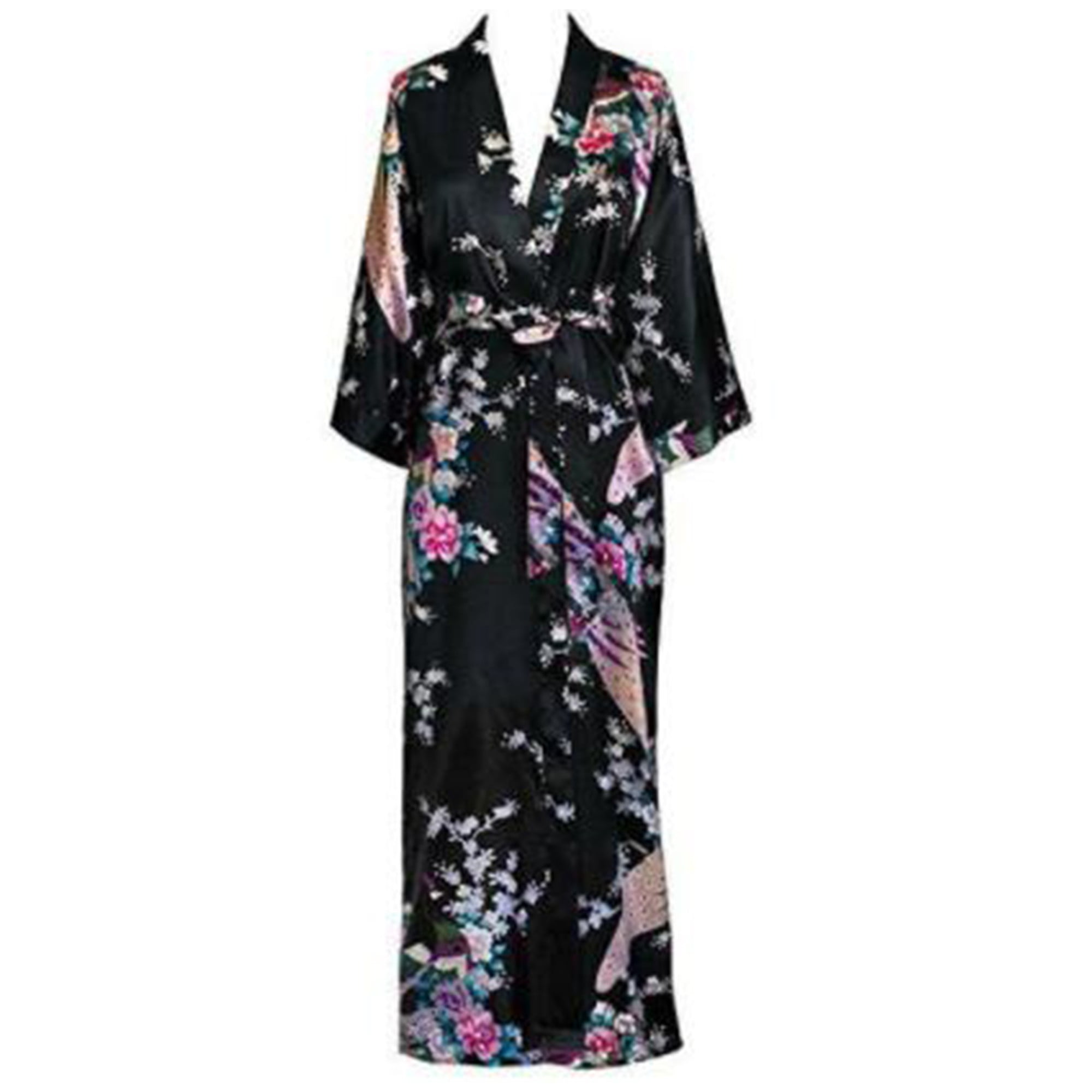 Click here for Tralilbee Womens Chinese Robe Peacock Floral Print... prices