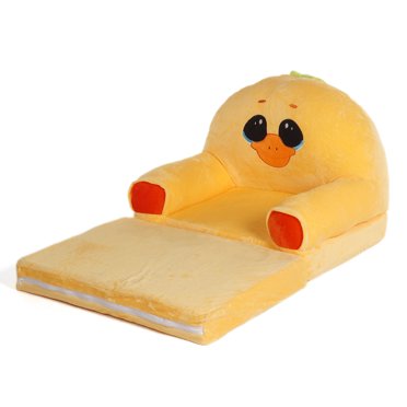 2 in 1 Convertible Plush Kids Sofa Flip Open Sofa Seat with Pockets ...