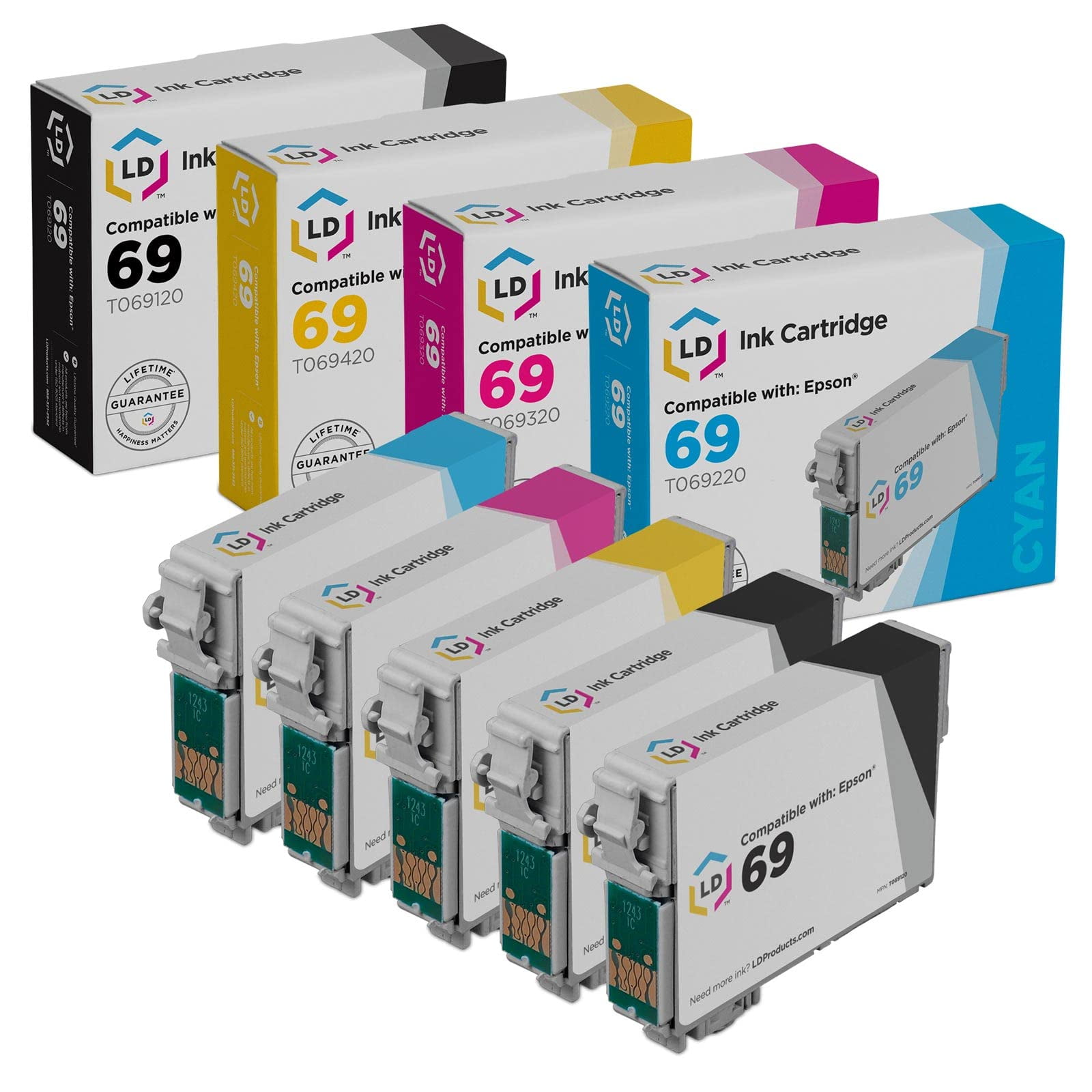LD Products Ink Cartridge Replacements for Epson 69 T069 (2 T069120 ...