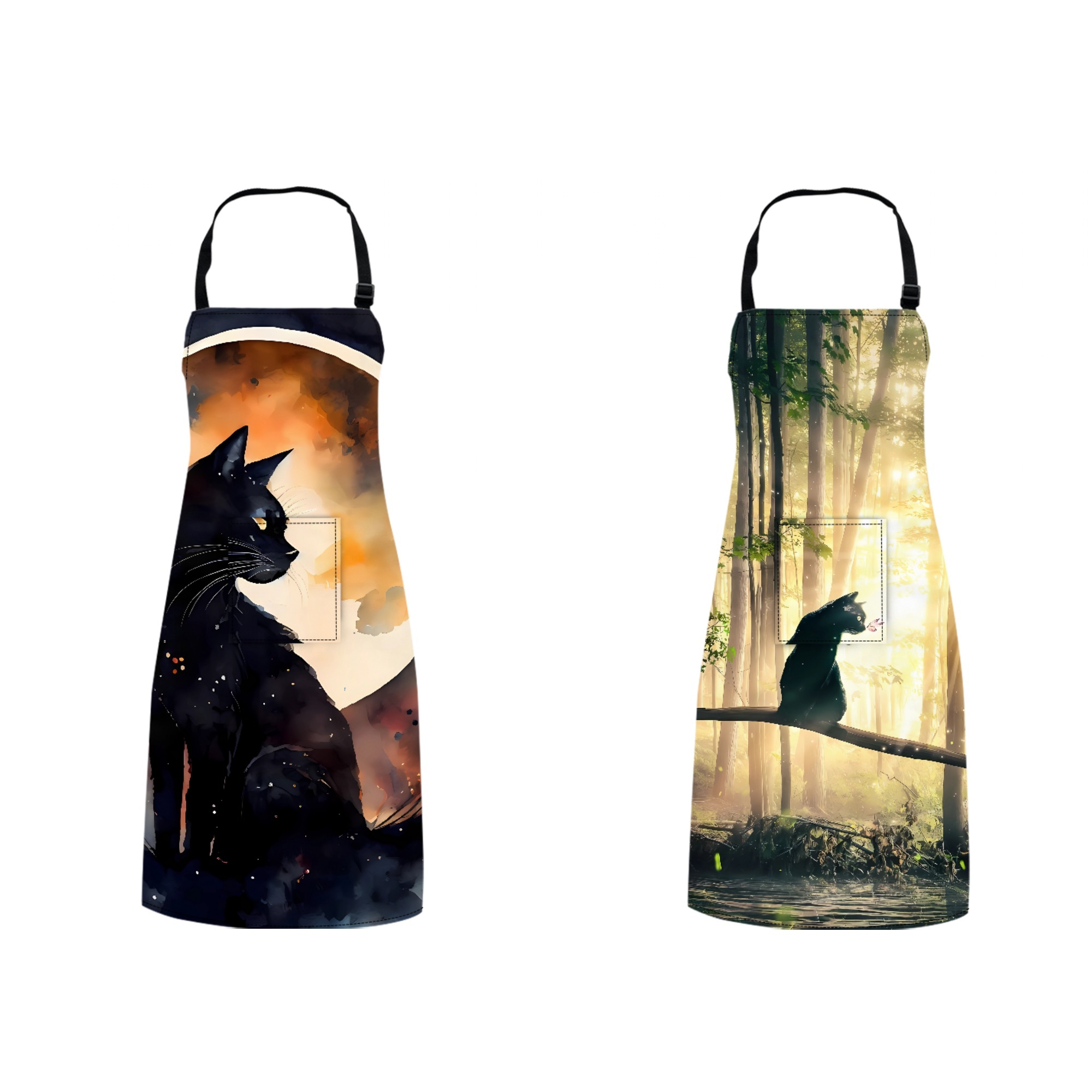 Vodetik Store Cat Aprons for Women with Pockets Oil-Proof Waterproof ...