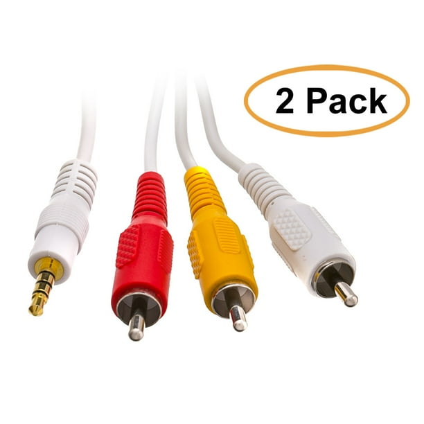 C&E 3.5mm AV Audio Video Cable for iPod, 6 Feet, 2 Pack - Walmart.com