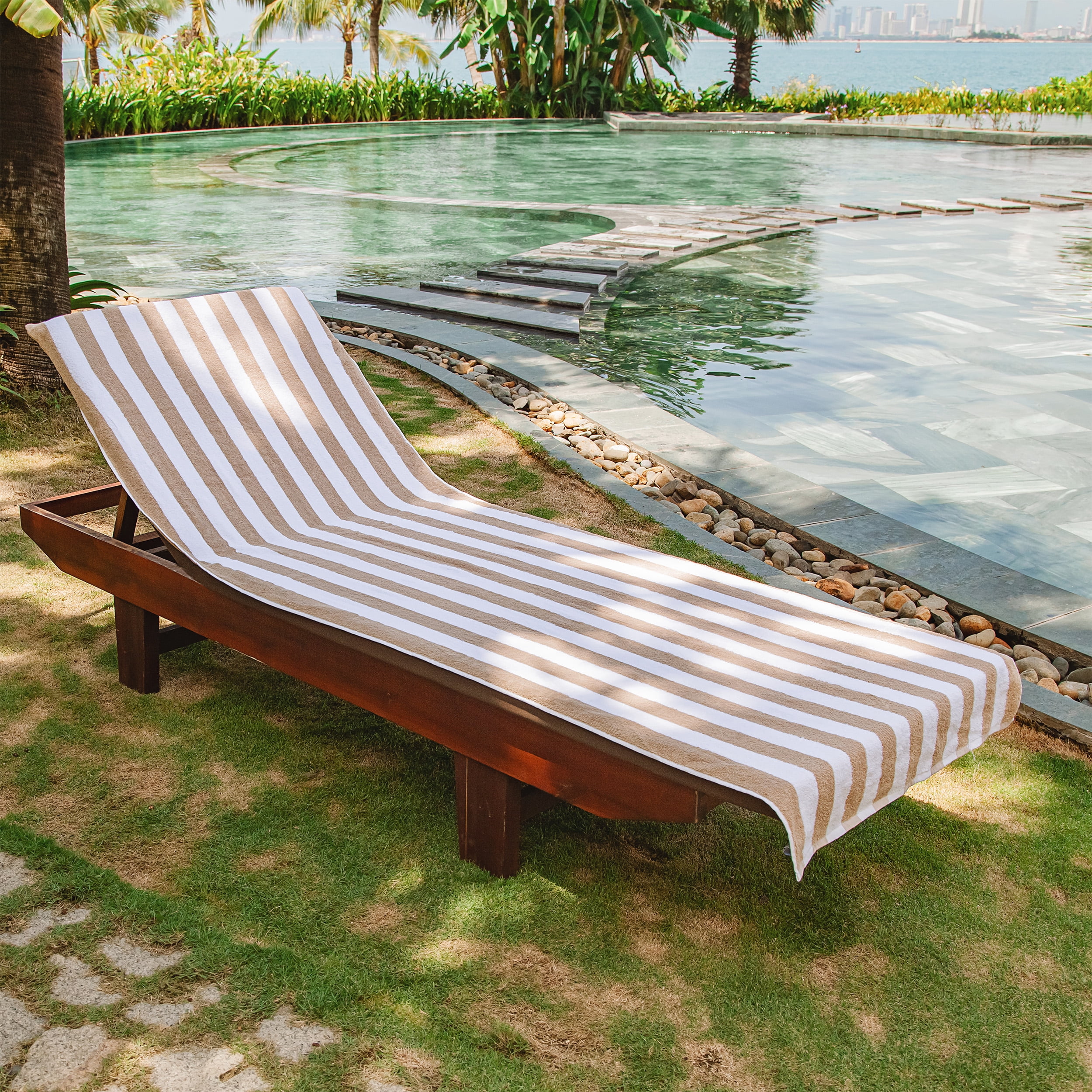 Arkwright California Cabana Chaise Lounge Covers - 100% Cotton Terry ...