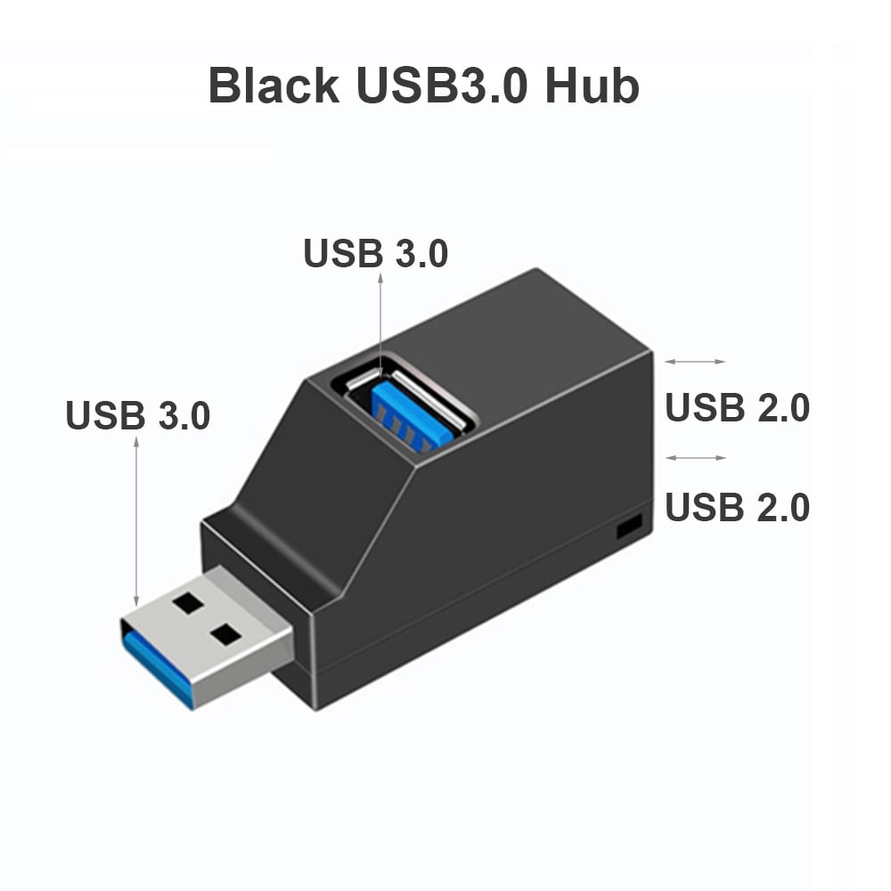 Adaptador USB 3,0 HUB extensor Mini caja divisora 1 a 3 puertos USB 2,0 de alta velocidad para ...