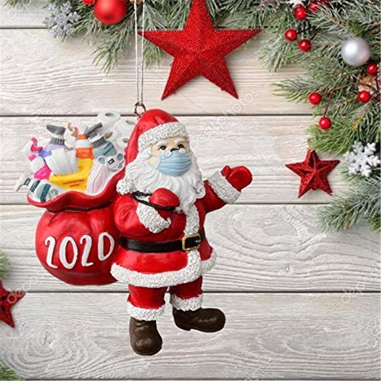 Home Décor Custom Masked Santa Ornament 2020 Ornaments & Accents etna ...