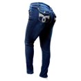 Jack David Womens Plus Size Denim Jeans Dark Blue Flap Pocket Stretch