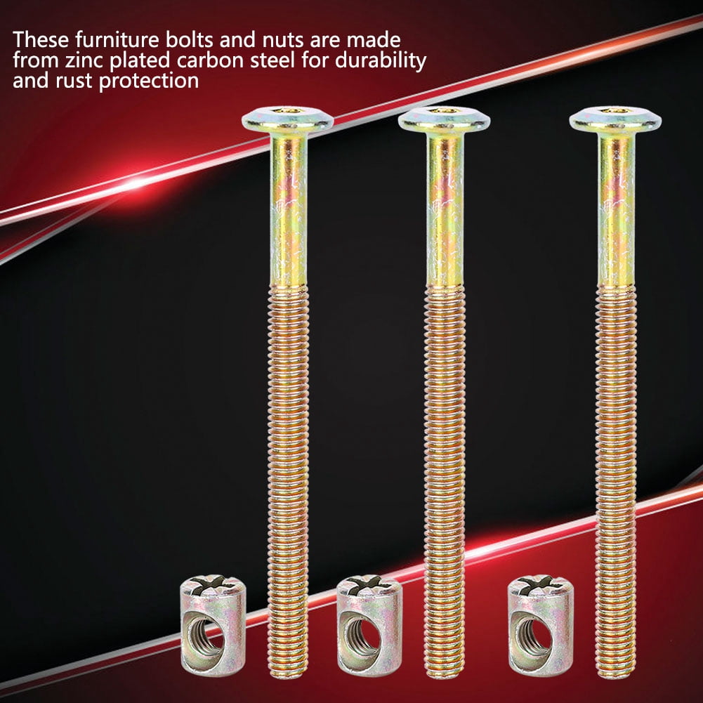 M4 8Mm Mm, Desalojado S... 10 Piezas M6 Pernos Para Muebles De Acero Al Carbono Con Tuercas ...