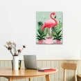 Acheng Pink Flamingo on Toilet Bathroom Canvas Wall Decor Botanical ...