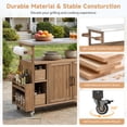 Rolling Kitchen Cart, 54.33 Inch Farmhouse Outdoor Serving Cart for ...