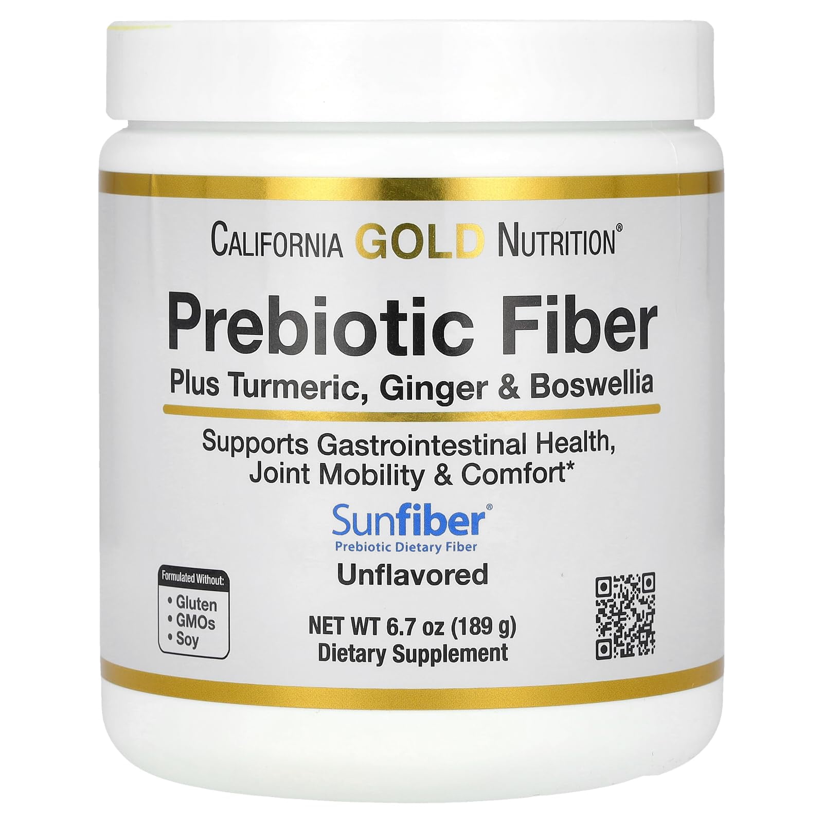 Suplemento de fibra prebiótica California Gold Nutrition 189 g | Bodega ...