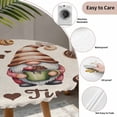 Coffee Time Round Fitted Tablecloth with Elastic Edge Gnome Desserts ...