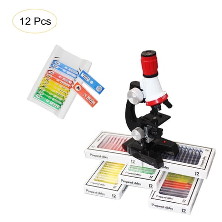 LeKing Prepared Microscope Accessory Plastic Specimen Slide Set 12 PCS ...