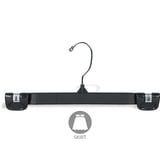 INTERNATIONAL HANGER Black Plastic Bottom Hanger with Pinch Grips, 50 ...