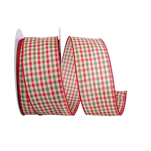 Reliant Ribbon Holiday Country Plaid Value Wired Edge Ribbon, 2-1/2 ...