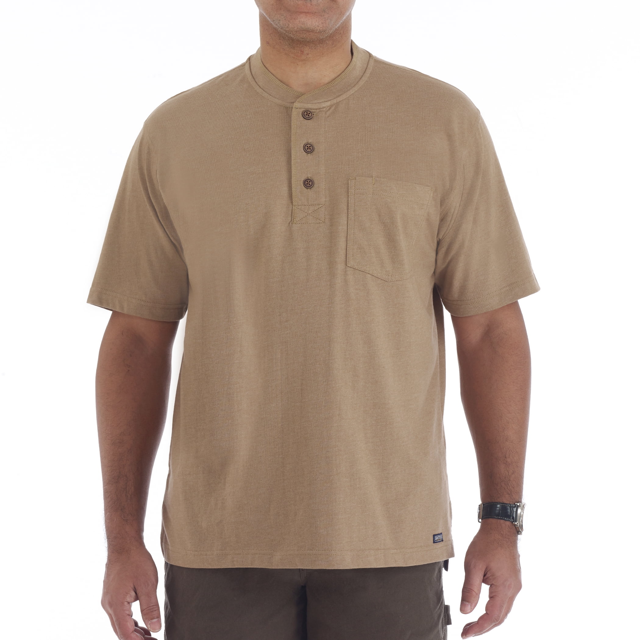 Extended Tail Gusset Henley with Pocket - Walmart.com