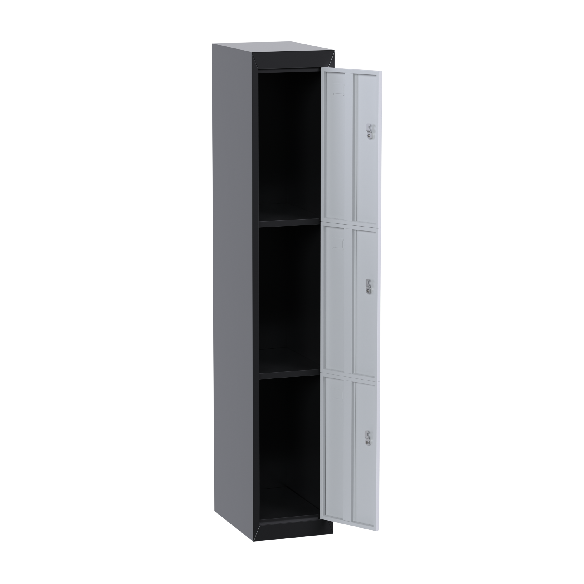 JAORD 72 '' Metal Storage Cabinet with 3 Doors, 3 Tier Vertical Locker ...