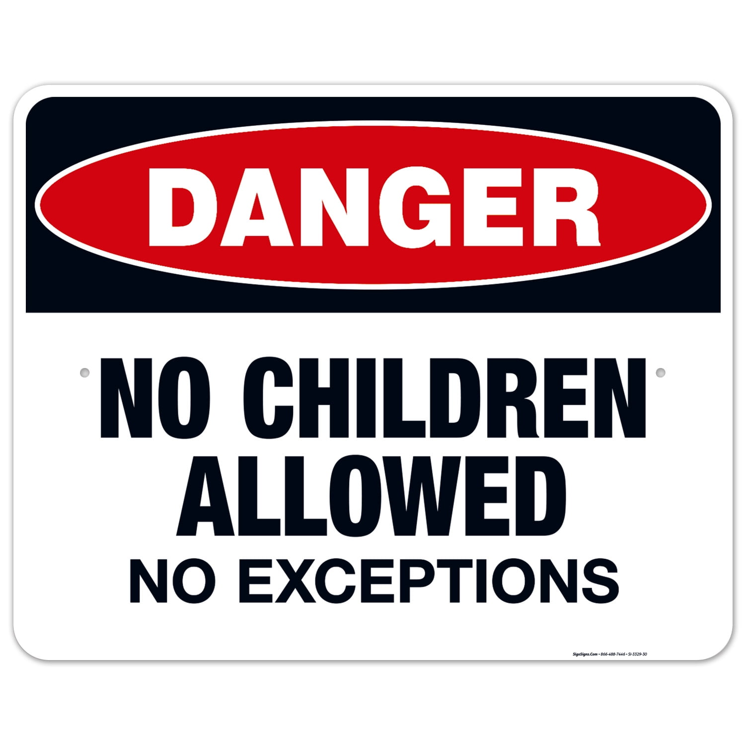Danger No Children Allowed No Exceptions Sign, Pool Sign, - Walmart.com