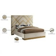 Meridian Furniture Vector Solid Wood and Velvet King Bed in Cream ...