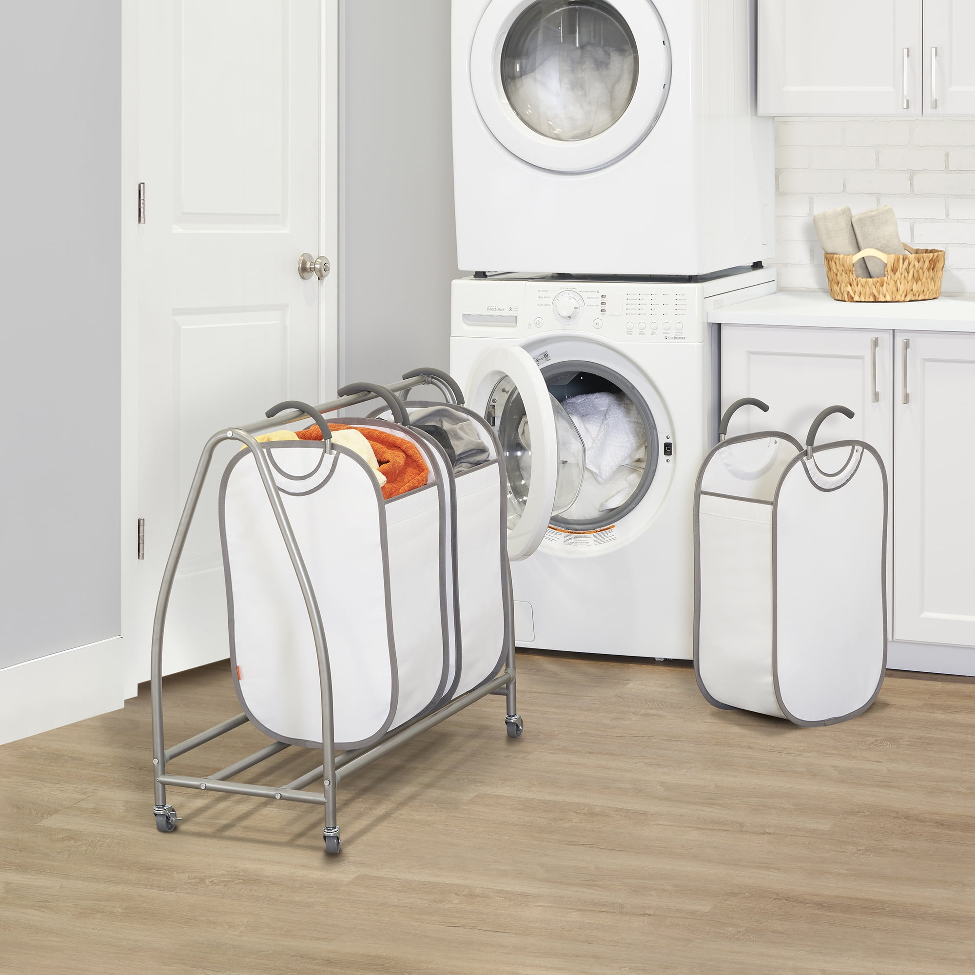 Neatfreak! Easy Access Triple Laundry Sorter with Wheels, Sturdy Metal ...