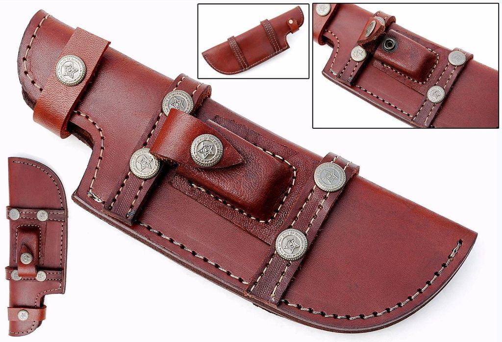Custom Handmade Horizontal Left Hand Tracker Knife Leather Sheath S11 ...