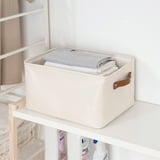 Mainstays Natural Canvas Storage Basket with Handles - Walmart.com