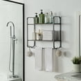 Huisenitre 2-Tier Bathroom Storage Shelf Wall Mounted Shower Organizer ...