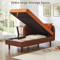 Aukfa 65" Storage Chaise Lounge Indoor Leather Sofa for Living Room ...