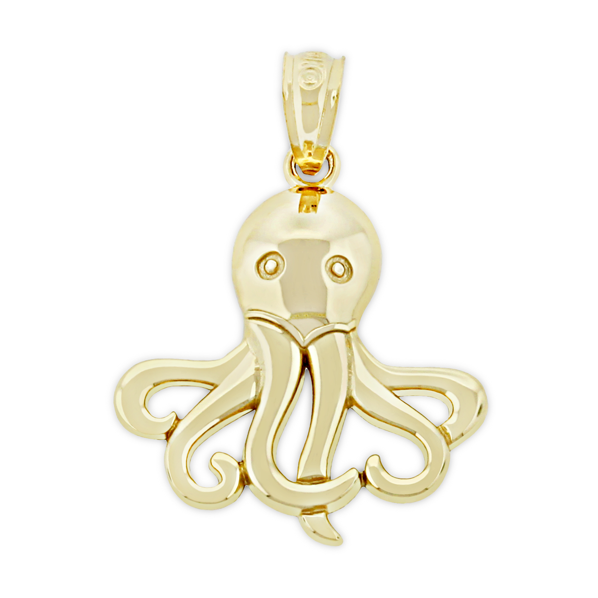 Charm America - Gold Baby Octopus Charm - 10 Karat Solid Gold - Walmart.com