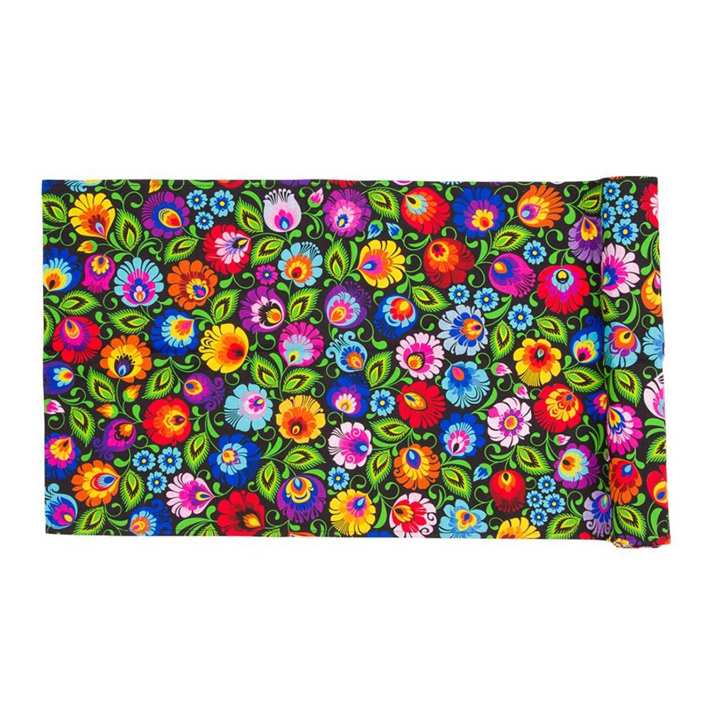 Polish Traditional Lowicz Folk Art Table Runner (Lowicz Black ...