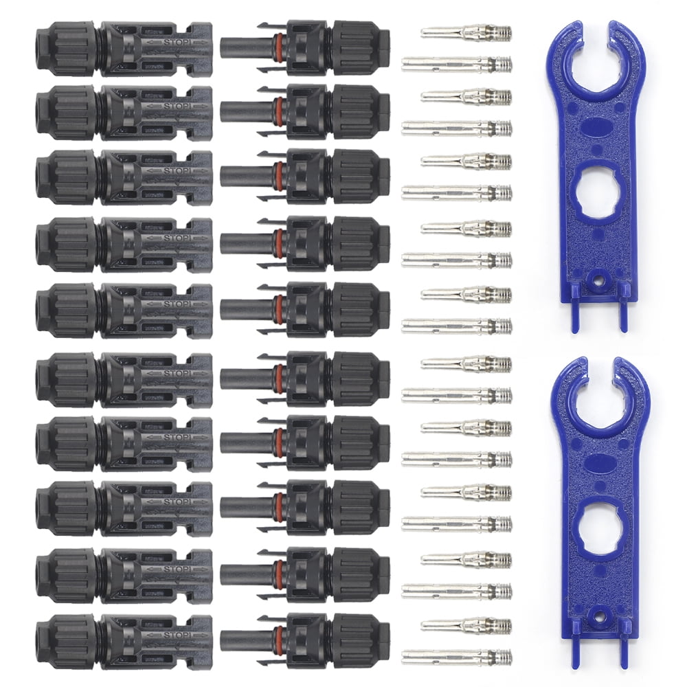 10 Pairs Solar Connectors male female with Dual Spanners,30A DC1000V ...