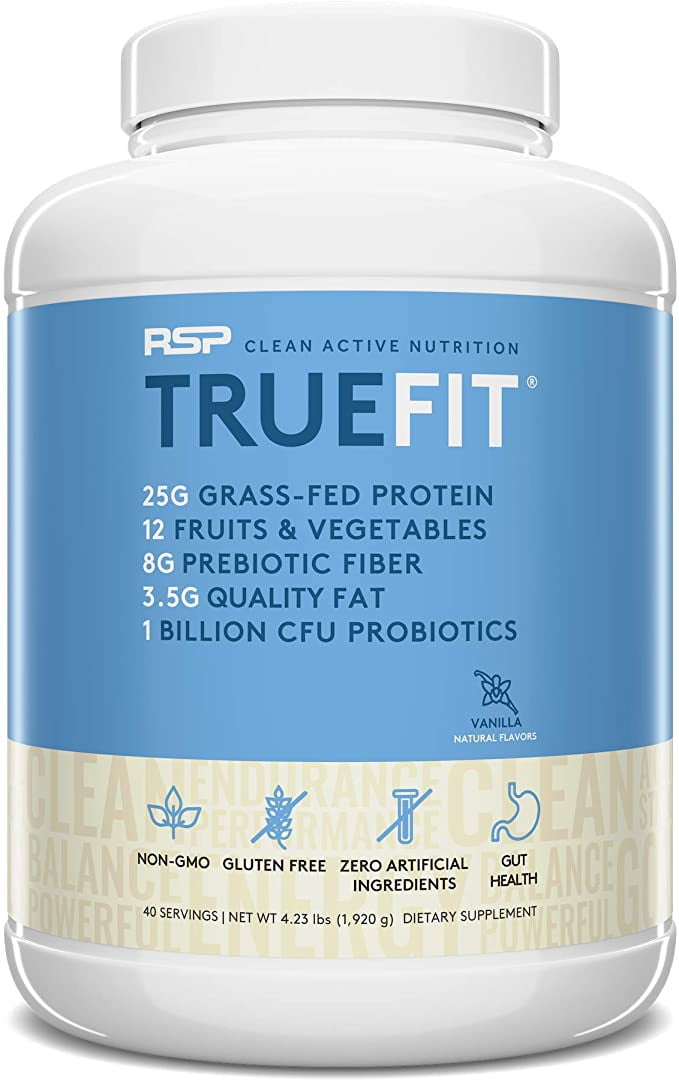 TrueFit Meal Replacement Shakes Powder, Grass Fed Whey Protein, Vanilla ...