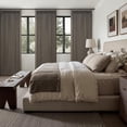 Extra Wide 70 Inch Natural Linen Double Layer Curtains 96 Inches Long ...