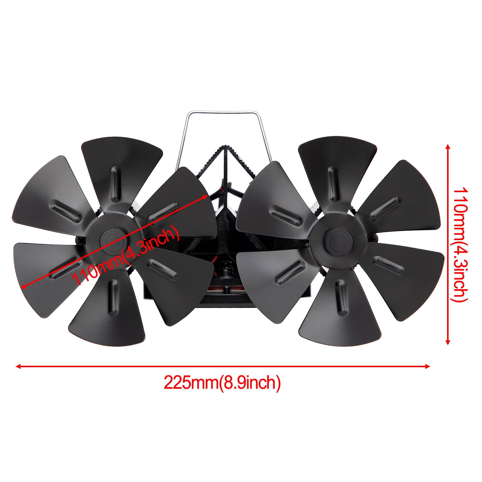 Woodstove Fans Heat Powered 12-Blade Dual Head Heat Powered Wood Stove ...