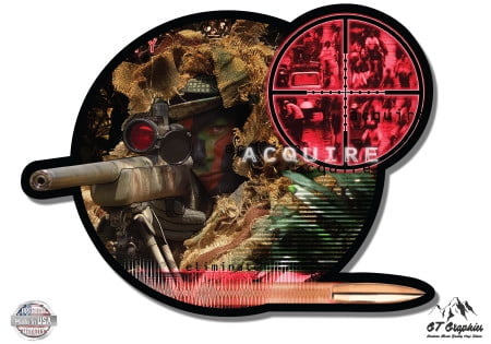 Sniper - 5" Vinyl Sticker - For Car Laptop I-Pad - Waterproof Decal ...